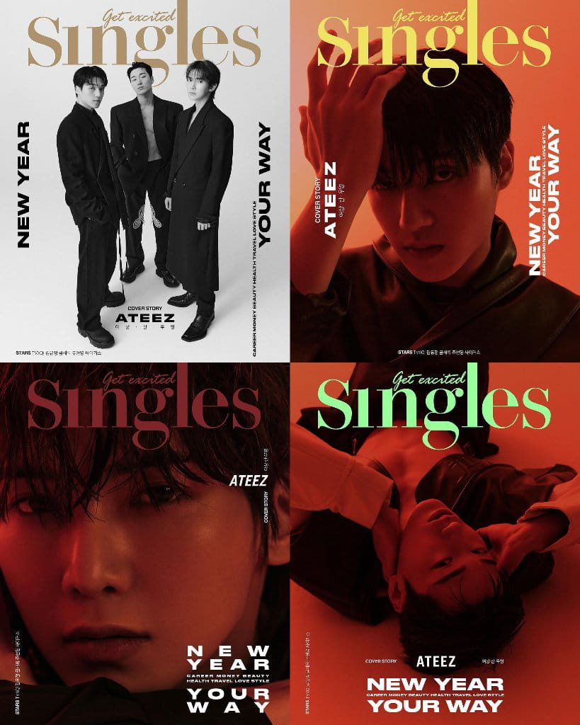 SINGLES KOREA MAGAZINE 2024 JANUARY | WOOYOUNG, SAN & YEOSANG (ATEEZ ...